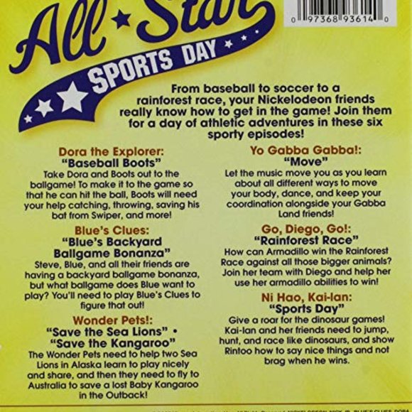Nickelodeon | Other | Nickelodeon All Star Sports Day Dvd | Poshmark